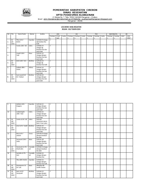 Form Log Book Juli 24 Widya Pdf