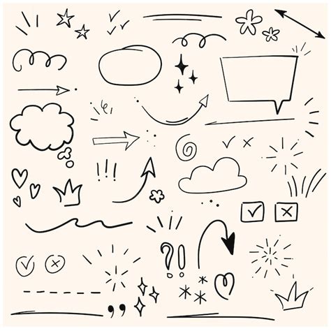 만화 표정 표지 도들 곡선 방향 화살표 이모티콘 효과 디자인 요소 만화 프리미엄 벡터