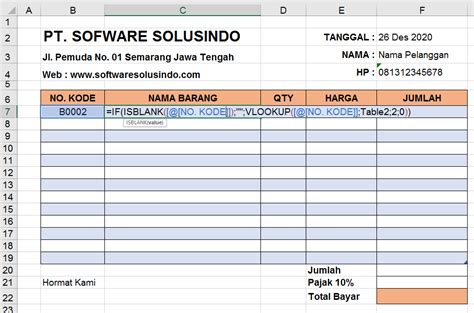 Detail Template Nota Excel Koleksi Nomer 3