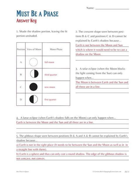 Moon Phases Activity An Interactive Model Including Solar And