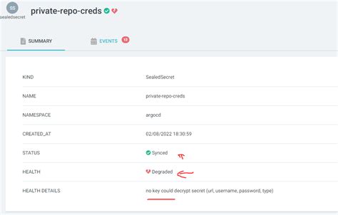 Argocd App Shows Degraded Though The Key Unsealed Sucessfully And Sealed Secret Health Status