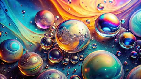 Abstract Colorful Liquid Spheres And Swirls A Macro View Of Iridescent