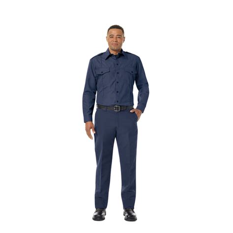 Mens Non Fr 100 Cotton Classic Long Sleeve Fire Chief Shirt