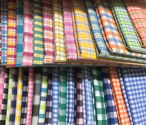 Fabric Checkered Gingham Cotton By The Yard Multi Size Square 1 2 Inch Square 1 5 Inch