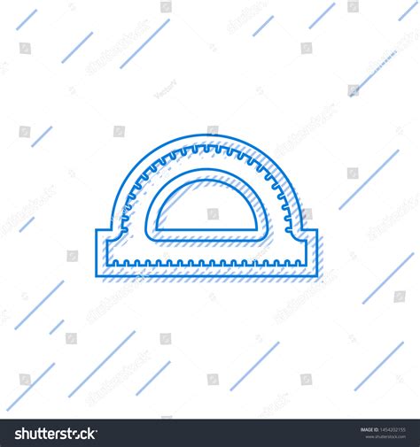 Blue Line Protractor Grid Measuring Degrees Stock Vector Royalty Free