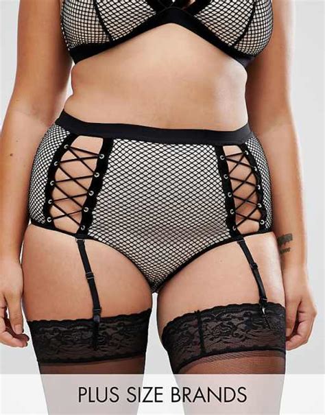 New Look Curve Lattice Bralet And High Waist Brief Lingerie Set Asos