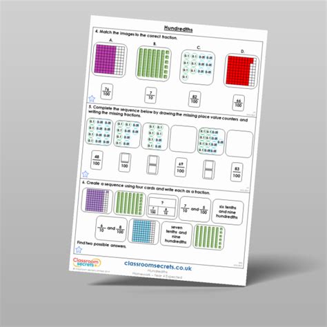 Year 4 Hundredths Homework Resource Classroom Secrets