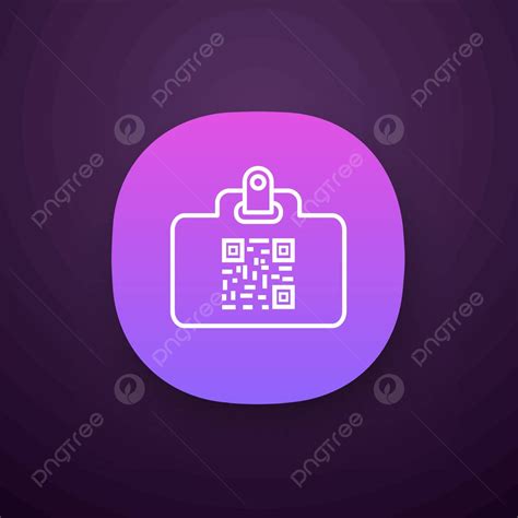 Qr Code Identification Card App Icon Employee Qr Code Mobile Vector