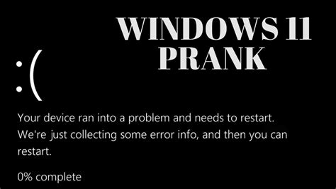 Prank Windows 11 Black Screen Of Death Bsod Youtube