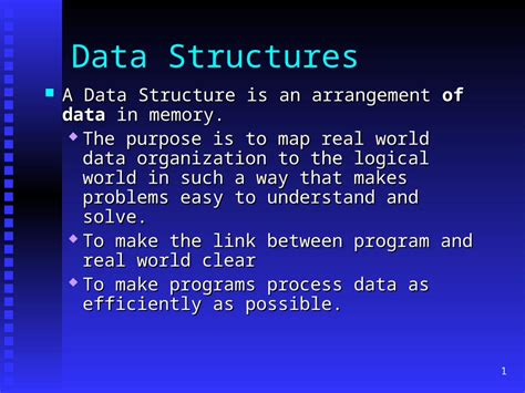 Ppt 1 Data Structures A Data Structure Is An Arrangement Of Data In