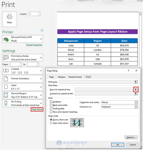 How To Fix The Rows To Repeat At Top Feature In Excel If Greyed Out