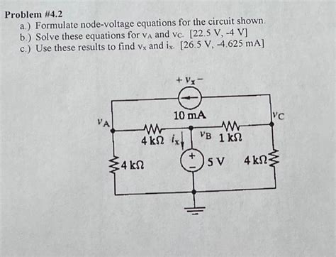 solved problem 4 2 a formulate node voltage equations for