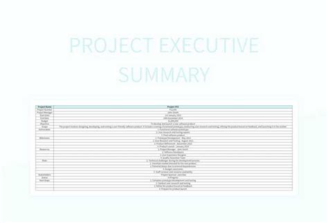 Crafting An Effective Executive Summary For Your Project Excel Template Free Download Pikbest