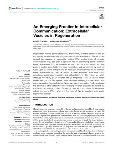 Pdf An Emerging Frontier In Intercellular Communication