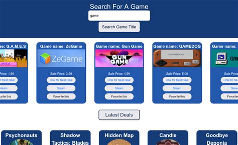 GitHub OSUMed React Steam Deal Finder App React Steam Deal Finder