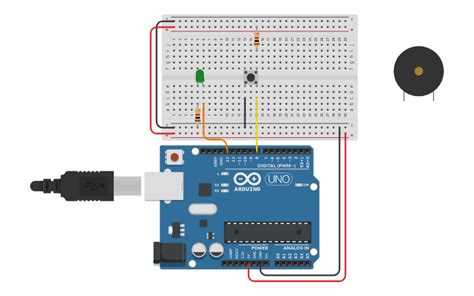 circuit design encender led con arduino tinkercad