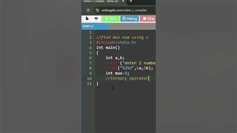 Maximum Number Checking Using Ternary Operatorc Languagebeginner