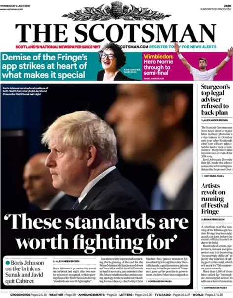 Scotlands Papers Meltdown At Number 10 And Pm On The Brink