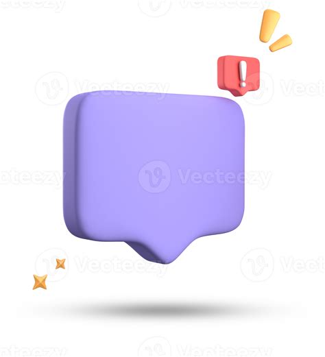 3d Rendering Of Speech Bubble 3d Pastel Chat With Exclamation Mark Icon Set 32518815 Png