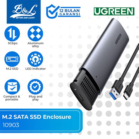 Promo Ugreen M Sata Ssd Enclosure Type C To Usb Gbps Ngff Diskon Di Seller Bnl