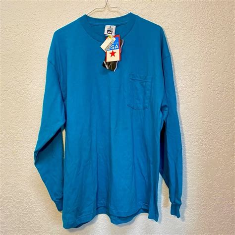 Comfort Colors Shirts Vintage Lee Tshirt Mens Xl Teal Heavyweight 0