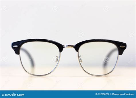 Front Of Reading Glasses On Desk Table Stock Image Image Of Flat Copy 137558767