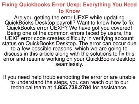 PPT Fixing Quickbooks Error Uexp Everything You Need To Know PowerPoint Presentation ID