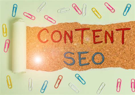 Handwriting Text Content Seo Concept Meaning Creating Webpage Content To Rank High In The