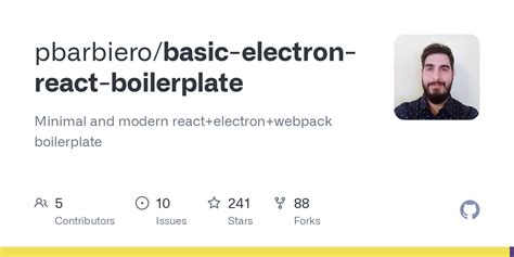 Github Pbarbierobasic Electron React Boilerplate Minimal And Modern Reactelectronwebpack