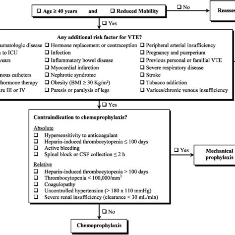 Algorithm From The Brazilian Guidelines For Vte Prophylaxis In