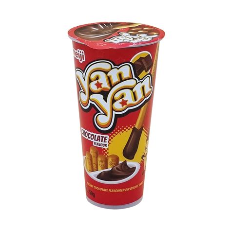 Meiji Yan Yan Creamy Chocolate Flavoured Dip Biscuit Snack 50g Whim