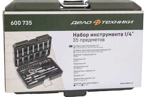 Набор головок и принадлежностей 1/4 дюйма (35 предметов) Дело Техники ...