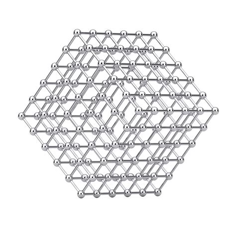 Premium Photo Digital Data Visualization Concept Abstract Chrome Wireframe Atom Mesh Cube On