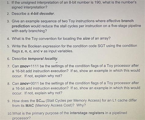 solved 1 if the unsigned interpretation of an 8 bit number