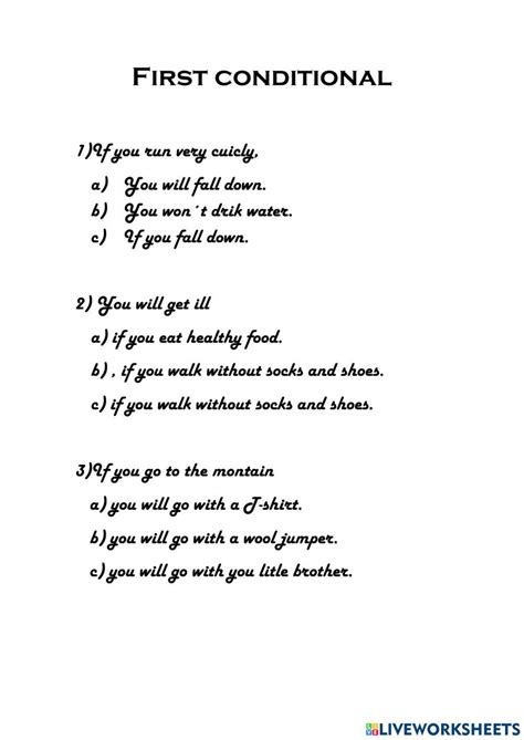 Firs Conditional Free Interactive Worksheets 1107523