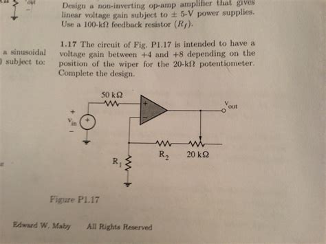 solved design a non invert jug op amp amplifier that gives