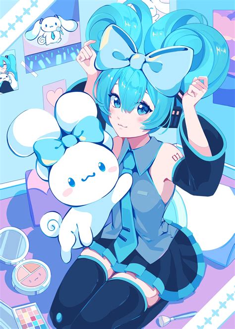 Hatsune Miku X Cinnamoroll Art Print Etsy