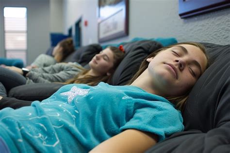 Friends Relaxing In The Classroom Premium Ai Generated Image