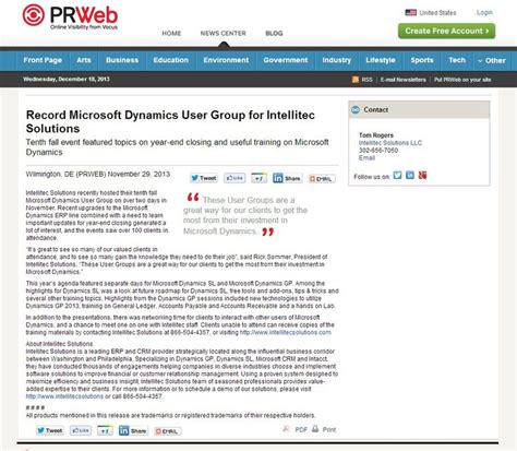 Record Microsoft Dynamics User Group For Intellitec Solutions
