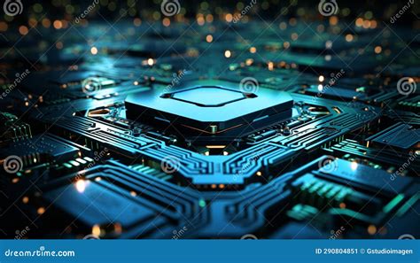 Computer Chip Circuit Board Motherboard The Complexity Of Technology Generated By Ai Stock