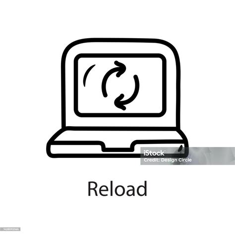 윤곽선 아이콘 디자인 그림을 다시 로드합니다 흰색 배경 Eps 10 파일의 데이터 기호 돌기에 대한 스톡 벡터 아트 및 기타 이미지 돌기 뒤로 굽히기 반복 Istock