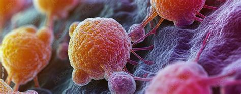 Microscopic Image Of Cancer Cells With A Focus On Abnormal Cell