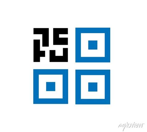 Simple Qr Code Vector Qr Code Icon Wall Stickers White Web Vector Myloview Com