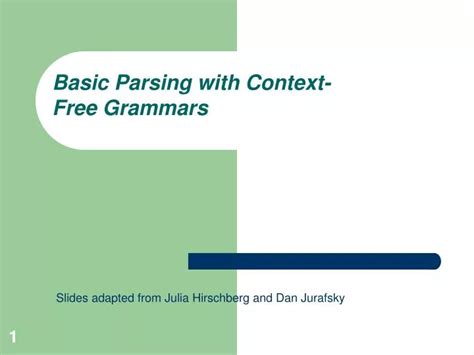 Ppt Basic Parsing With Context Free Grammars Powerpoint Presentation Id