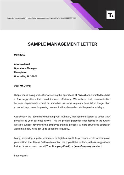 How To Write A Letter To Management