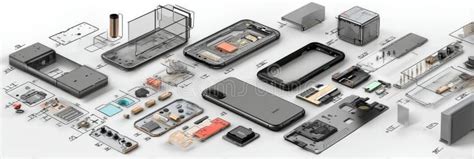 Exploded View Of Modular Smartphone Concept Showcasing Individual Components Stock Image Image