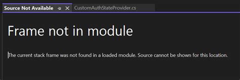 Visual Studio 2022 Blazor Wasm Debug Stops With Frame Not In Module