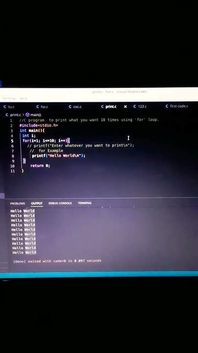 C Program To Print User Input Value 10 Times Please Suggest Viwers How To Write Discription