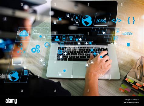 coding software developer work with ar new design dashboard computer icons of scrum agile