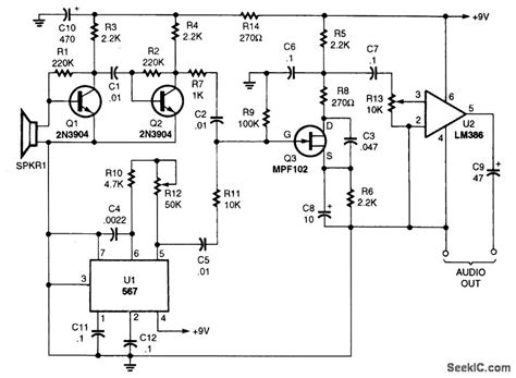 Ultrasonic Sound Receiver Communication Circuit Circuit Diagram